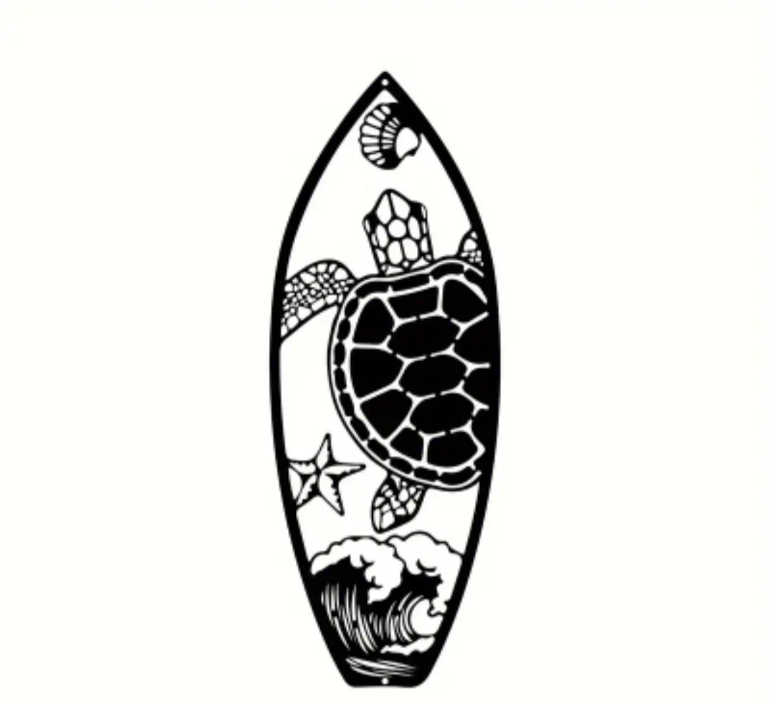 Wall Art Surfboard Turtle – Treasured Moments NZ